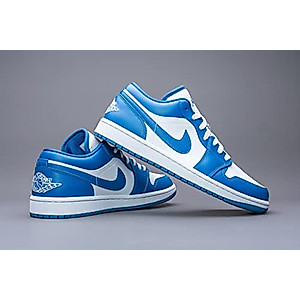 Nike Women's Air Jordan 1 Low UNC Basketball Shoe, White/Dk Marina Blue-white, 5.5