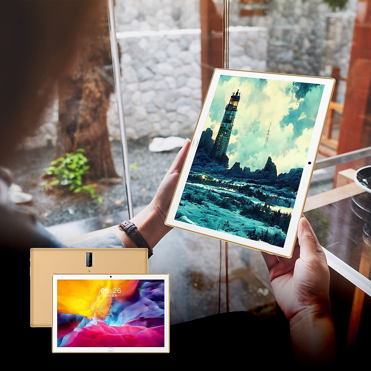 Android 5.1 Tablet, 10.1 inch HD Display 8-core 1+16GB ROM TF Expansion WiFi Blue-Tooth Tablet Best for Adults Working Childrens Boys Girls School Learning Birthday Gift