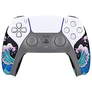 eXtremeRate PlayVital Anti-Skid Sweat-Absorbent Controller Grip for ps5 Controller, Professional Textured Soft Rubber Pads Handle Grips for ps5 Controller - Shimmering Waves