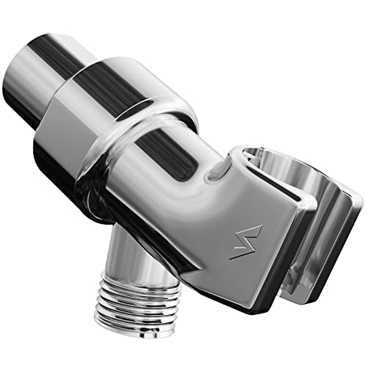 SparkPod Handheld Shower Head Holder - Premium ABS Plastic - 360 Degree Rotatable Solid Brass Ball - Compatible with 7/8" (2.25cm) Diameter Hose - Bonus Plumber's Tape (Luxury Polished Chrome)