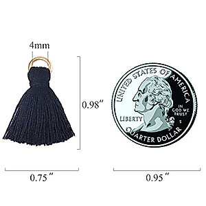 Wholesale Mini Black Tassel Charms Little Short Cotton Thread Tassel Supplies for Crafts and Jewelry Making(95-100PCS)