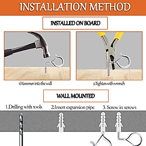 Fegdyi Christmas Lights Hooks Pack of 20 Q-Hanger Screw Hooks Wall Cabinet Ceiling Hooks with Safety Buckle Design for Outdoor String Lights Light House Garage New Year Party (Silver)