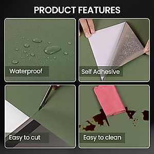 Green Peel and Stick Wallpaper 118.1''x17.7'' Green Contact Paper for Cabinets and Drawers with Tools, Removable Self Adhesive Thicken Wall Paper for Home Wall Decoration and Covering Old Furniture