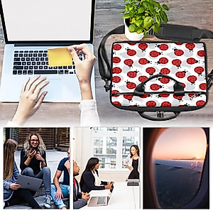 Ladybugs Pattern Laptop Computer Bag Waterproof Shoulder Messenger Bag 13-15 inch Durable Laptop Tote Bag with Shoulder Strap Handle Lightweight Crossbody Briefcase