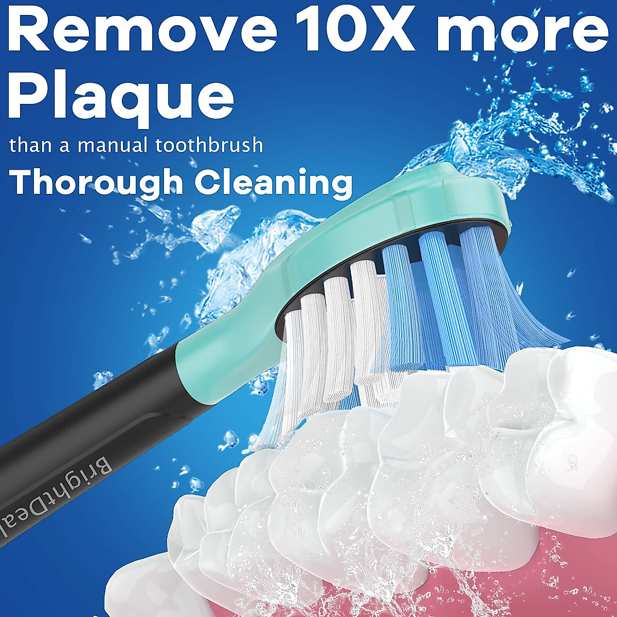 BrightDeal Replacement Heads for Philips Sonicare ProtectiveClean 4100 5100 6100 DiamondClean 9500 ExpertClean 7500 FlexCare HealthyWhite Electric Sonic Toothbrush C3 G3 W3 C2 G2 Brush, Black, 6 Pack