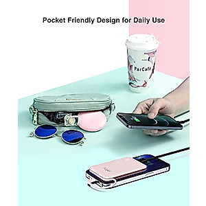 TG90 4500mah Small Portable Power Bank Built-in Cable, Ultra Slim Portable Cell Phone Battery Pack Charger Compatible with iPhone 14/14 Pro/13/13 Pro Max/12/12 Pro Max/11/11 Pro Max/X/XS/SE/8 and More