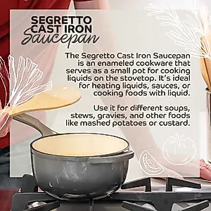 Small Sauce Pan with Lid, 2.13 QT Verde Chiaro (Light Green) Sauce Pot, Small Pot with Stay Cool Helper Handle and Tight-Fitting Lid-Segretto Cookware