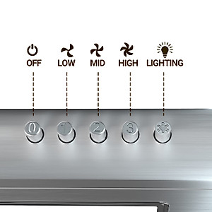 CIARRA Range Hood 30 inch Under Cabinet Ductless Vent Hood for Kitchen Stove Hood with 3 Speed Exhaust Fan in Stainless Steel