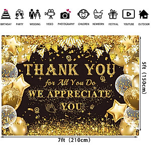 Thanks for All You Do Backdrop We Appreciate You Banner Decorations 7x5FT Thank You Photography Background for Teacher Doctor Congrats Grad Nurses Day Retirement Party Decorations Photo Props