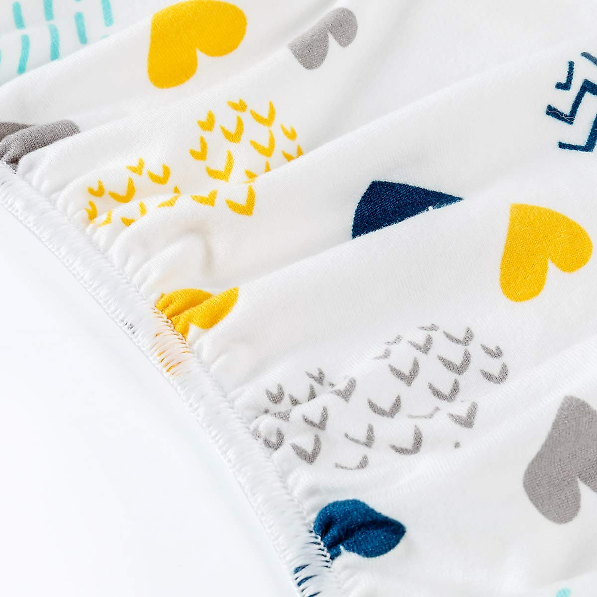 COSMOPLUS Bassinet Sheet Set 2 Pack Stretch Fitted Craddle Fitted Sheets for Bassinet Pads/Mattress, for Boys Girls,Unisex,Ultra Soft,Heart Pattern