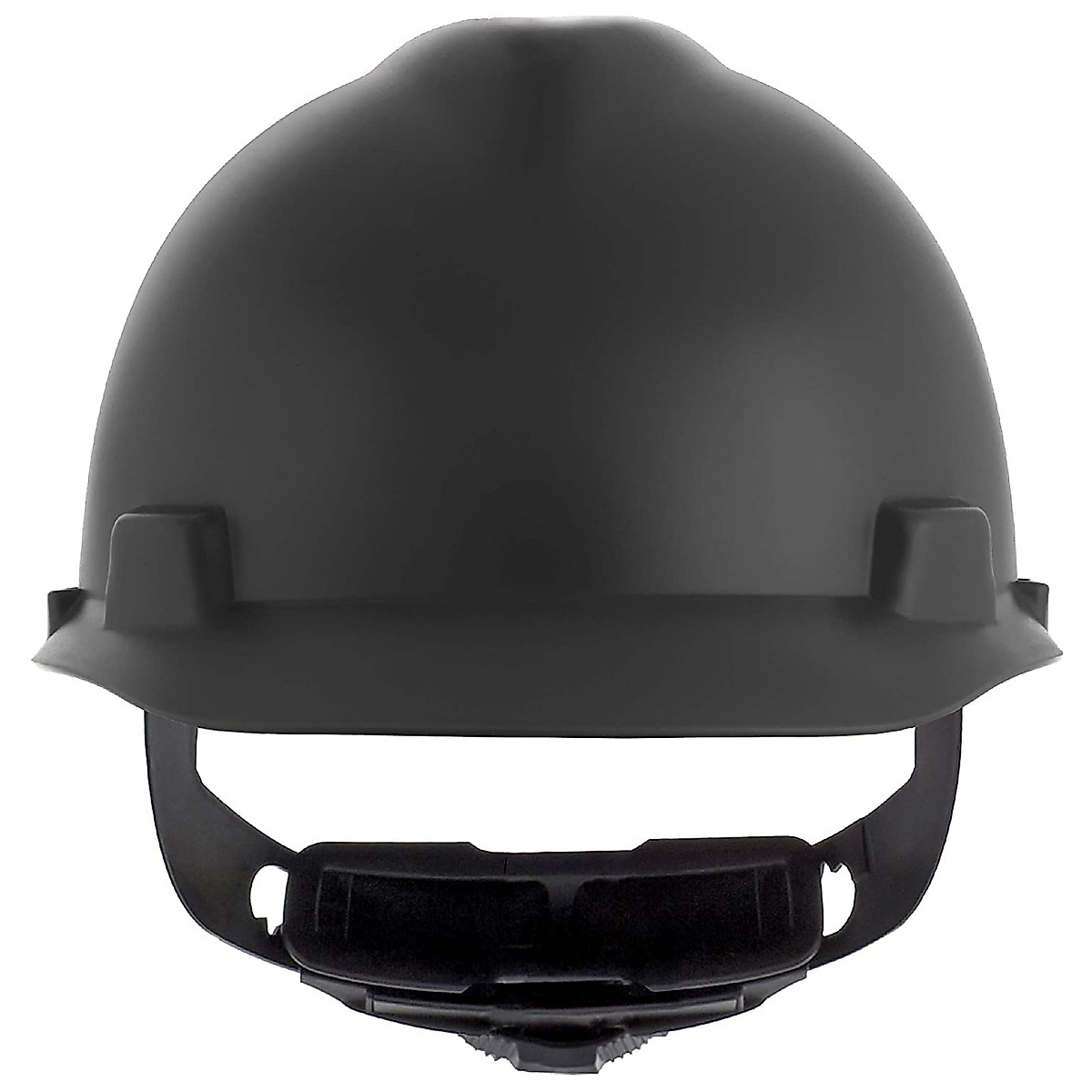 MSA 10203092 V-Gard Cap Style Safety Hard Hat with Fas-Trac III Ratchet Suspension | Polyethylene Shell, Superior Impact Protection, Self Adjusting Crown Straps - Standard Size in Matte Black