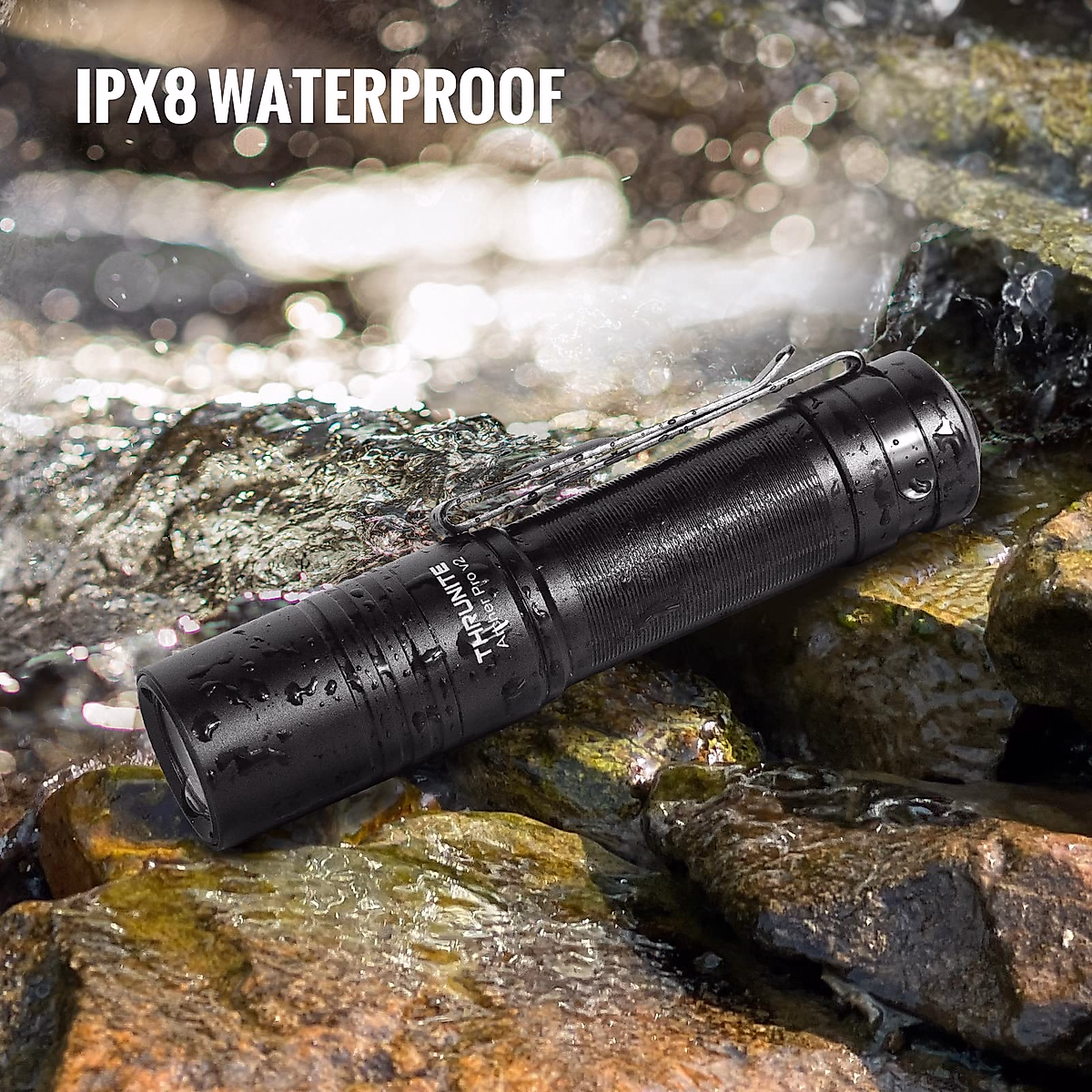 ThruNite Archer Pro V2 EDC Flashlight - 950 Lumens, USB-C Rechargeable, Tail Switch LED Penlight for Camping, Outdoor & Emergency - Cool White (Black)