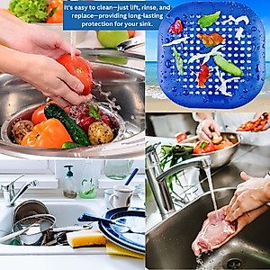 Elegaro Silicone Drain Hair Catcher with Suction Cup Hair Stopper for Shower Bathtub Kitchen Sink Pack of 2 Blue, Sky Blue