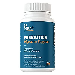 Dr. Tobias Prebiotics – Helps Support Digestion & Gut Health, Boost Immune System & Feed Good Probiotic Bacteria – Vegan & Non-GMO Dietary Fiber Supplement – 1 Daily, 60 Capsules