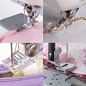 YOFAN 11 pcs Sewing Machine Presser Feet Set，Multifunction Presser Foot Parts Accessories for Brother, Babylock, Singer, Janome, Kenmore (11-Pack #2)