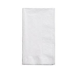 Creative Converting 50 Gorgeous White Dinner Napkins for Wedding, Party, Bridal or Baby Shower, Disposable Bulk Supply Quality