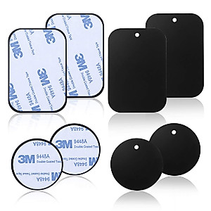 8-Pack Replacement Mount Metal Plates D.Sking Car Phone Holder Iron Plates for Car Mount Car Kits (8-Pack Black)