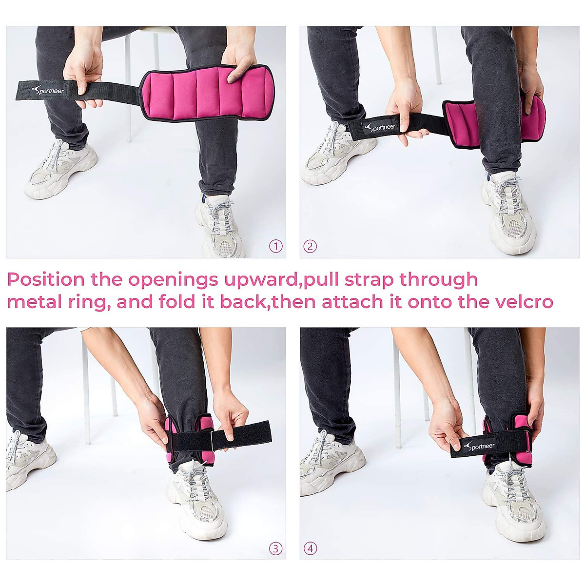 Sportneer Adjustable Ankle Weights+Handheld EVA Foam Roller Massage Stick
