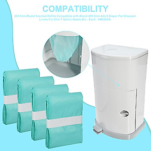 4 Pack Adult Diaper Liner Refills Compatible with Janibell Akord 280 Slim Model Adult Diaper System, Green, Lightly Scented