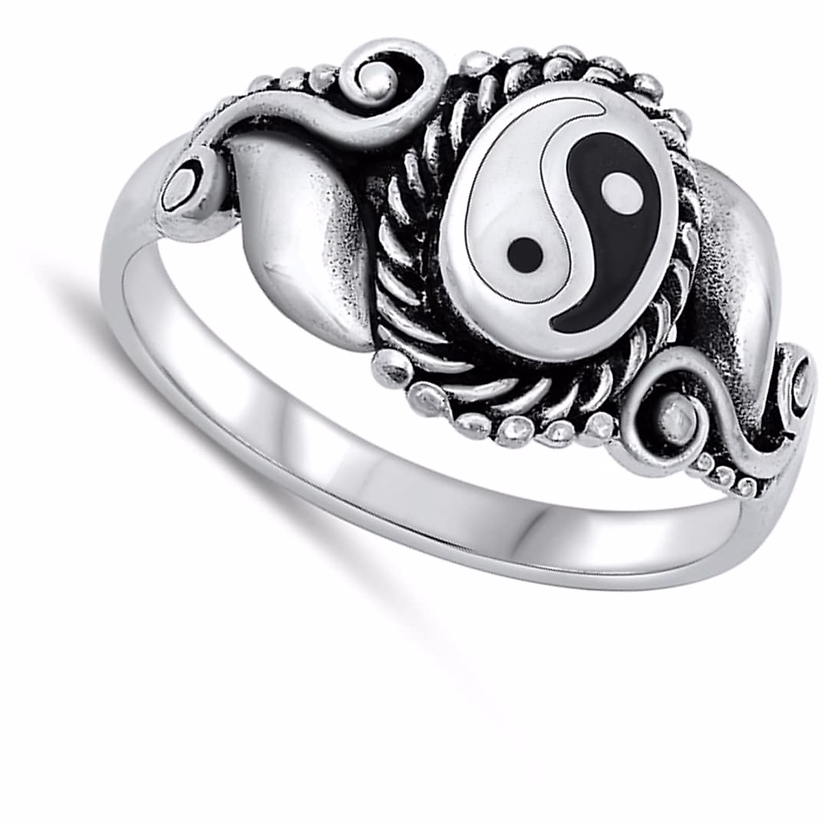 Bali Yin Yang Vintage Wholesale Ring New .925 Sterling Silver Band Size 8