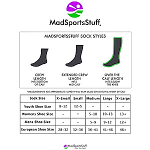 MadSportsStuff Donut Over the Calf Socks (Paradise Blue/Neon Pink, Small)