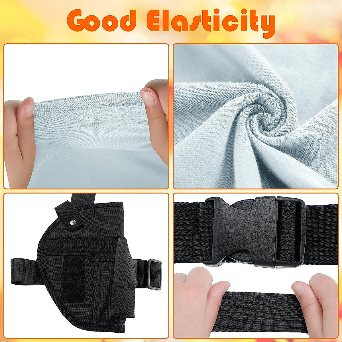 2 Pcs Halloween Thigh Holsters Costume for Women Leg Gun Holster Drop Adjustable Universal Pistol Leg Thigh Holster Pouch Holder with Magazine Pouches and Basic Racerback Crop Tank Tops (Blue)