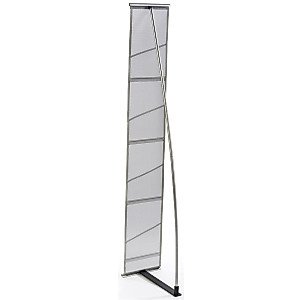 Displays2go Trade Show Magazine Literature Rack, Portable, Floor Standing, Carry Bag (4 Pocket)