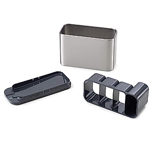 Countertop Organizer Kitchen Caddy Cutlery Drainer, Stainless Steel Utensil Holder Flatware Rectangular Home