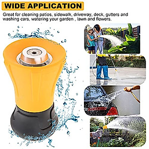Hicello Fireman Hose Nozzle, Yellow Garden Hose Nozzle, High Pressure Sprayer Nozzle for Car Washing, Patio Cleaning, Watering Lawn and Garden, Universal Fit Garden Hoses
