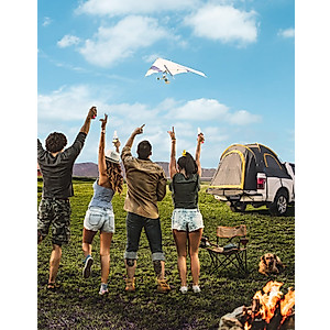 JoyTutus Pickup Truck Tent 2.0, Waterproof PU2000mm Double Layer for 2 Person, Portable Truck Bed Tent with Rainfly, 5.5'-6' Camping Preferred - Orange