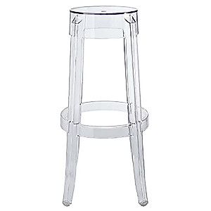 Modway Casper Modern Acrylic Bar Stool in Clear - Fully Assembled