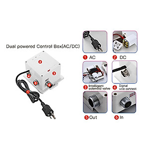 Two Automatic Sensor Control Box AC/DC Power Supply for Touchless Bathroom Sink Faucet Kitchen Eletronic Commercial Motion Activated Bath Tub Lavatory Basin Vanity Faucet Touch-Free Dual Powered
