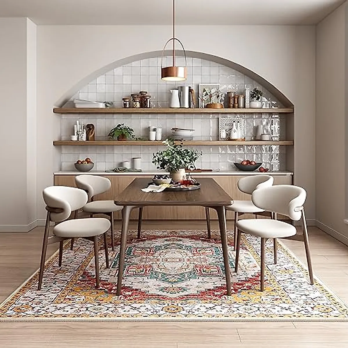 Washable Area Rugs 5x7for Living Room Rugs Machine Washable Non Slip Low-Pile Carpet Distressed Printed Large Area Rug for Living Room Bedroom Indoor