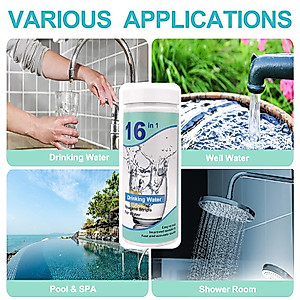 17 in 1 Complete Drinking Water Test Kit 100 Strips + 2 Bacteria Home Texter Kits - Well, Tap, Home, City Water Testing Strip for Lead, Alkaline, Chlorine, Hardness, Iron, Fluoride, Copper & More