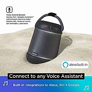 iHome iBT158 Smart Bluetooth Speaker - With Alexa Built-In and Color Changing LED Lights - Perfect Portable Audio Device for Parties, Outdoors, and Other Events