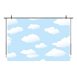 Blue Sky White Cloud Backdrop Birthday Party Backdrops Kids Photography Background Shooting Studio Props 6x4ft
