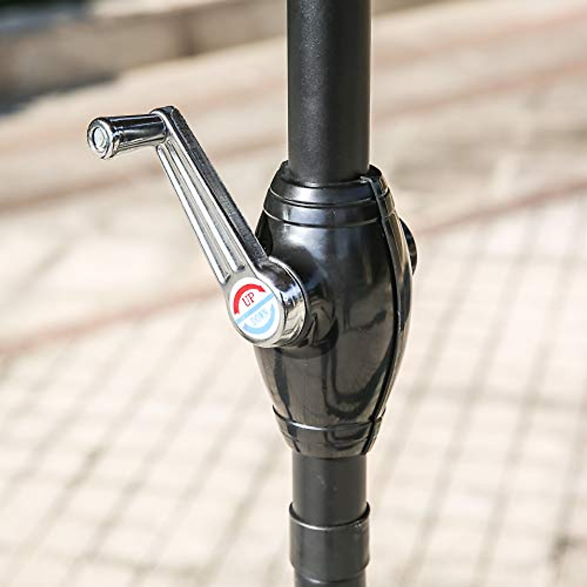 LOKATSE HOME Table Outdoor Market Patio Umbrella, 9 Feet Garden Umbrella with Crank, 6Ribs (Blue)