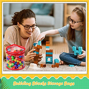 Ribbonlic 3 Packs Toy Storage Bags Transparent Clear PVC Storage Organizer with Zippered, Kids Waterproof Toy Bags for Board Games, Building Blocks, Puzzles and Small Toys (Red, Yellow and Blue)