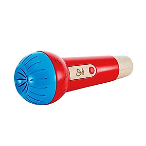 Hape Mighty Echo Microphone | Battery-Free Voice Amplifying Microphone Toy for Kids 1 Year & Up, Red, Model Number: E0337