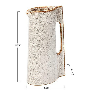 Creative Co-Op Stoneware Pitcher w Reactive Glaze, Sienna Color