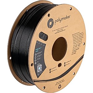 Polymaker ASA Filament 1.75mm Jet Black ASA, 1kg Heat Resistant Weather Resistant ASA 1.75 Cardboard Spool - PolyLite ASA 3D Printer Filament Jet Black, Perfect for Printing Outdoor Functional Parts