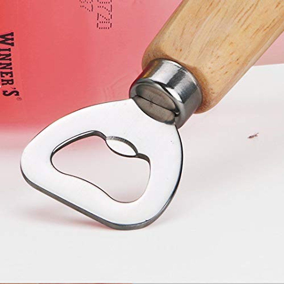 Bartender Bottle Openers, Beer Bottle Openers, Cider, Soft Drinks -Wood Handle Handheld (set of 6)