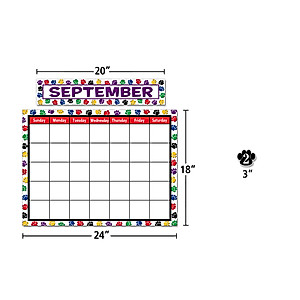 Teacher Created Resources Colorful Paw Prints Calendar Set