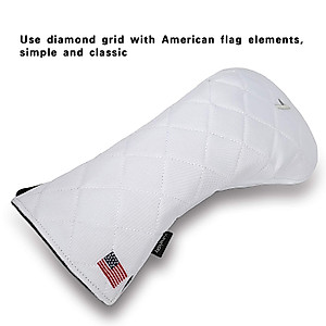 YuEagleSky Golf Head Covers Driver Fairway #3#5 USA Flag for Club Men Women (White)