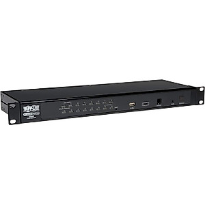 TRIPP LITE 8-Port Steel Rackmount IP KVM Switch with On-Screen Display (B022-U08-IP), Black