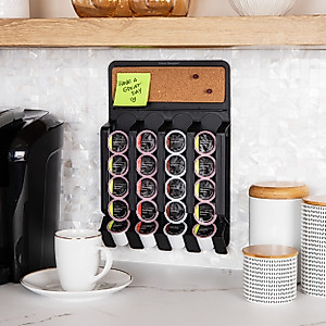 Mind Reader Wall-Mount Holder Coffee Pod Dispenser, 2.72” L x 10.71” W x 15.75” H, Black