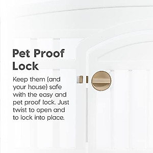 IRIS USA Dog Playpen, 4-Panel 24" Pet Playpen with Door, Puppy Playpen, Indoor/Outdoor Dog Pen, 35 x 35 x 24, Foldable, Customizable, Black