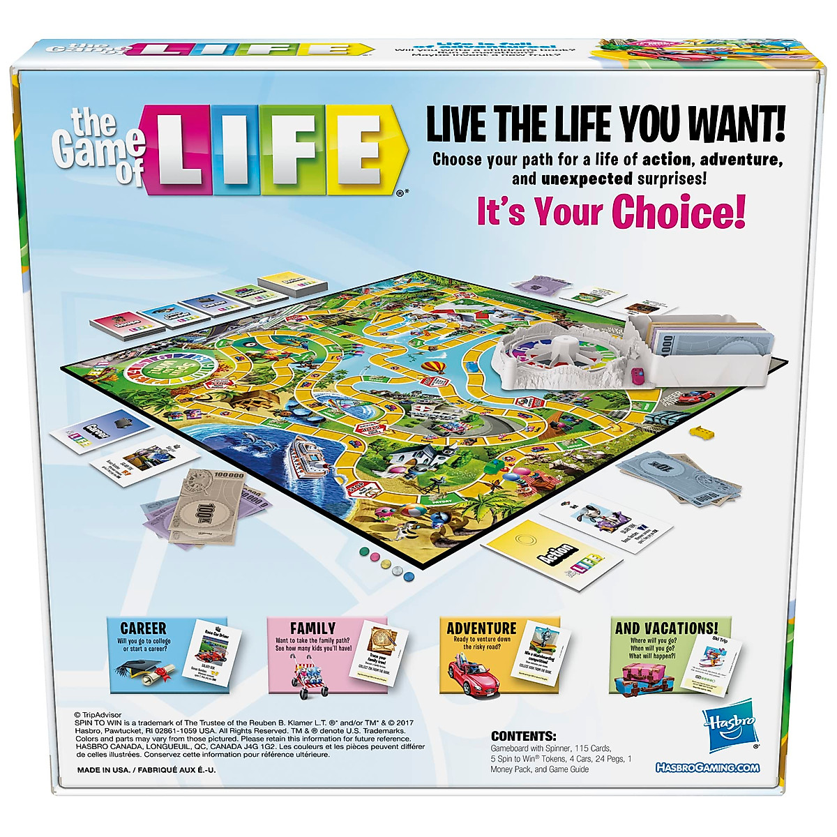 Hasbro Gaming The Game of Life Board Game, Family Games for Kids Ages 8+, Includes 31 Careers, Family Board Games for 2-4 Players, Family Gifts (Amazon Exclusive)