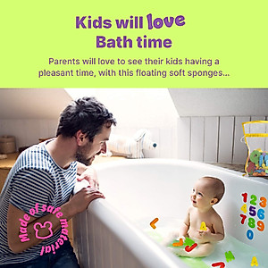 Toddlers ABC Bath Toys - Premium Eva Foam Floating Alphabet and Numbers with 5 Animal Characters - 6 Vibrant Colors of Caps and Lowercase Letters - Colorful Water Learning Playtoys for Kids | 77 Pack