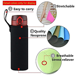 candygirlft Water Bottle Carrier Bag 25oz, Water Bottle Holder, Water Bottle Sleeve, Neoprene Portable Insulated Water Bottle Sling Holder Bag 750ml for Men Women Hiking,Black (25 oz-1pack)